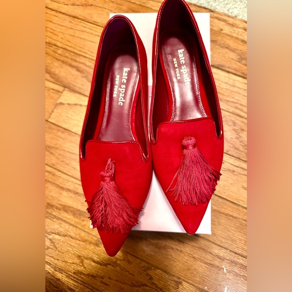 kate spade | Shoes | Euc Kate Spade New York Adore Suede Tassel Flats ...